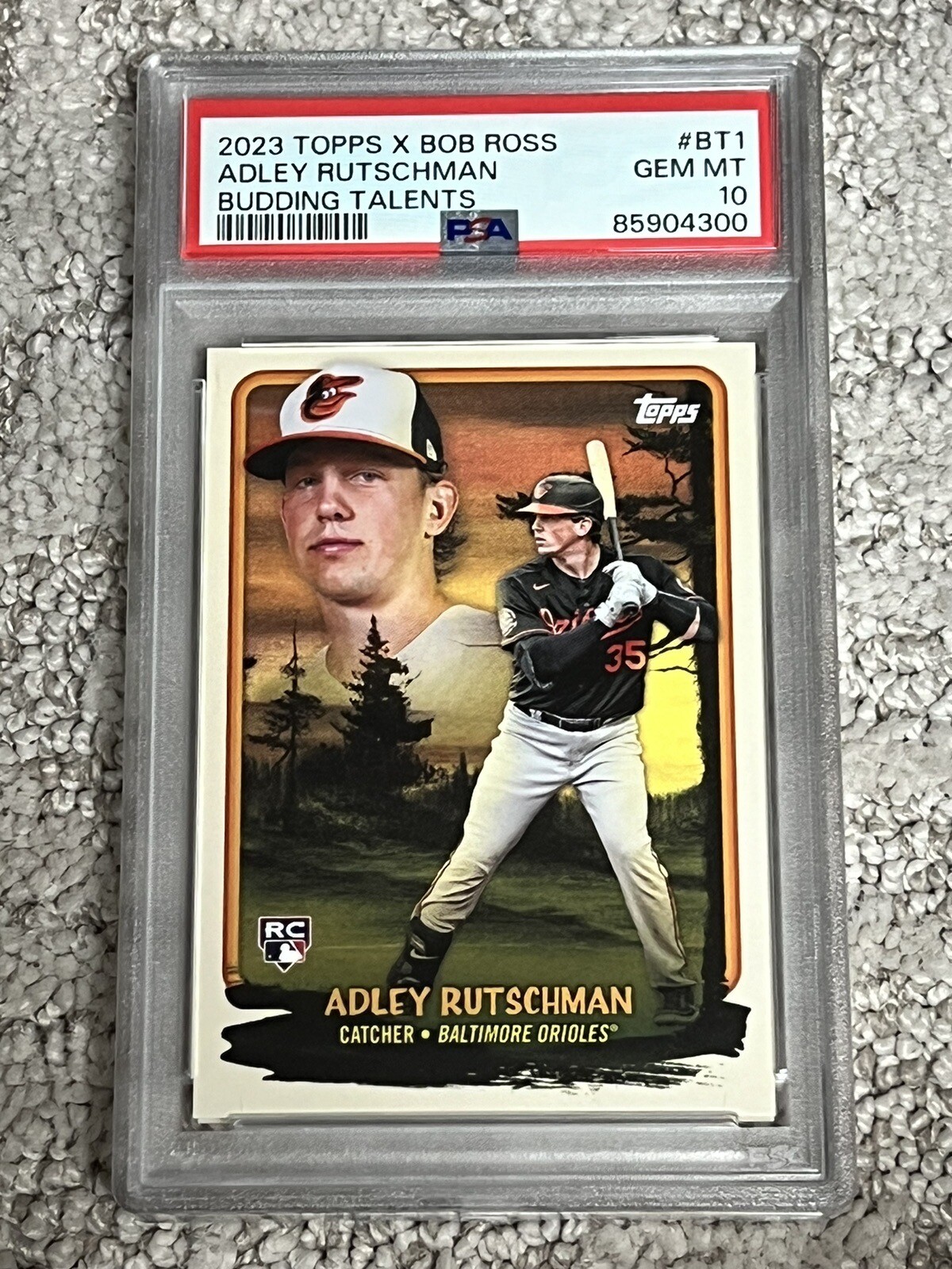 PSA 10 BASEBALL CARD 2023 TOPPS X BOB ROSS ADLEY RUTSCHMAN BUDDING ...
