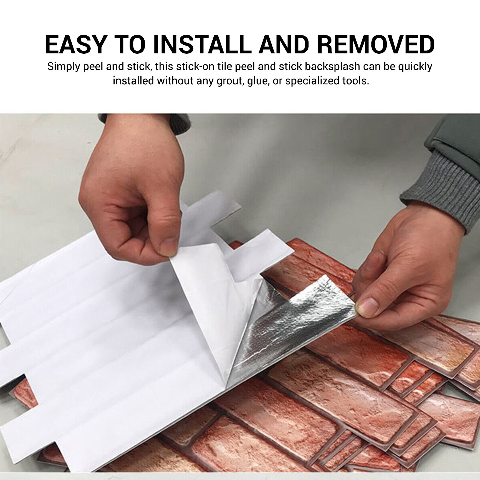 3D Self-Adhesive Tile Stone Brick Wall Sticker Soft Foam Panels Home ...