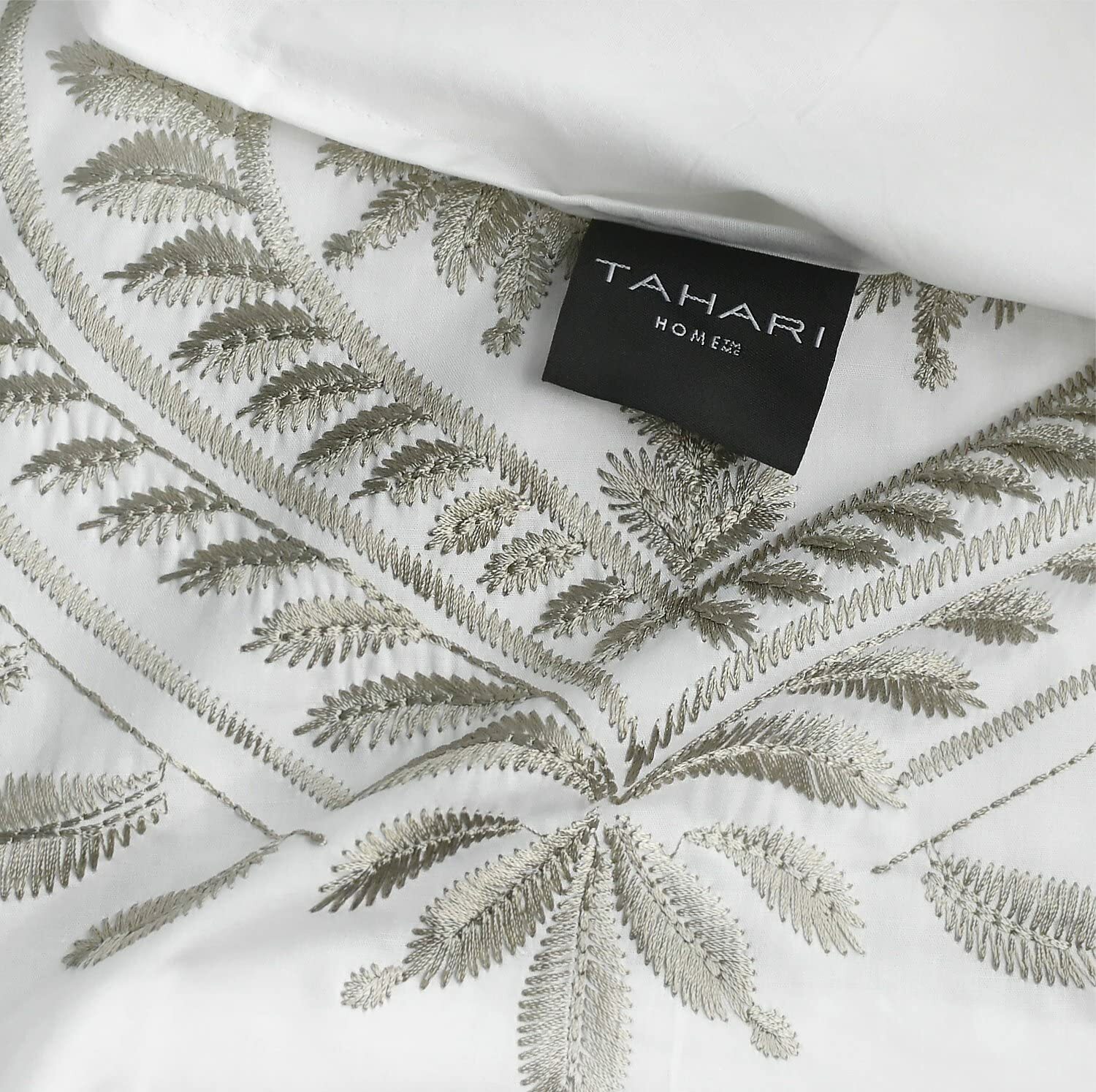Tahari Embroidery Cotton Duvet Cover Medallion Floral Damask Textured ...