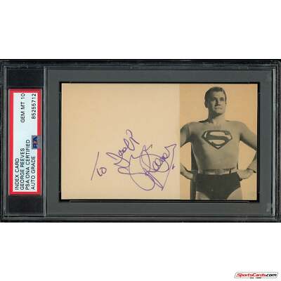 George Reeves Superman Signed Auto 3x5 Card PSA/DNA Gem Mint 10 | eBay