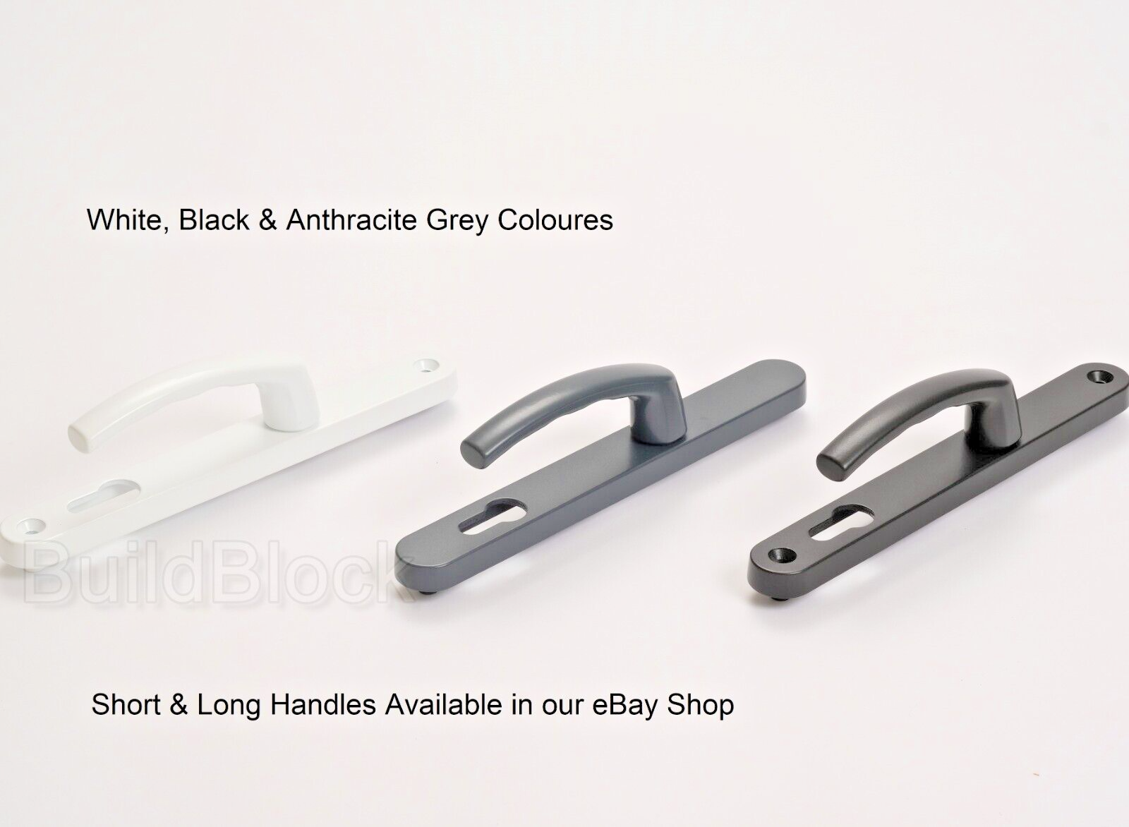 Grey Door Handles for uPVC sprung 240mm lever replacement set 92pz ...