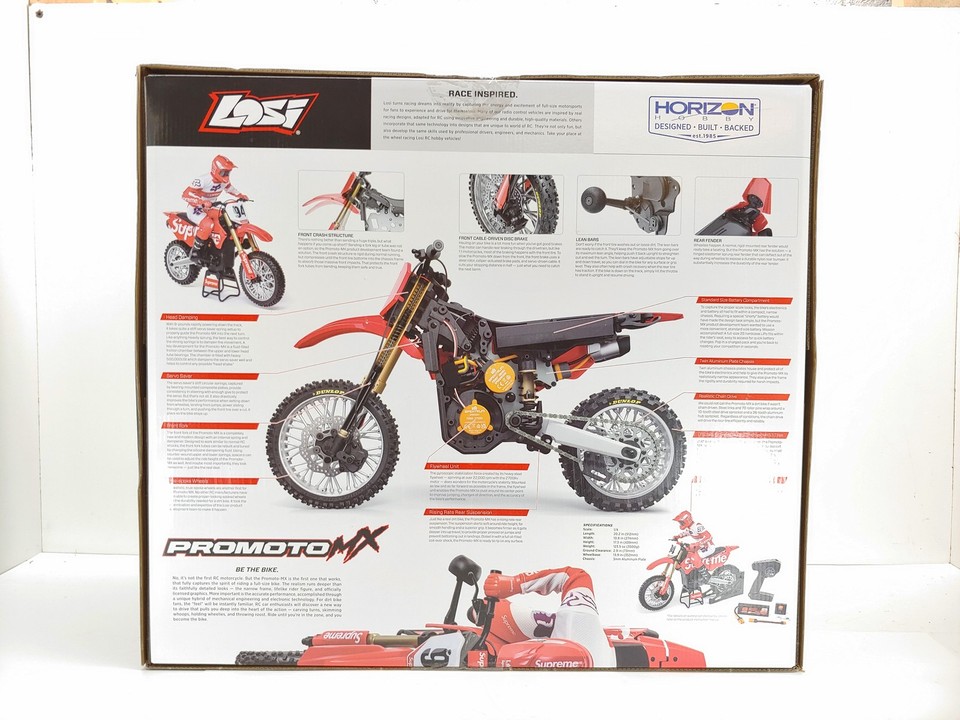 Losi Promoto-MX 1/4 Scale RC Dirtbike SUPREME Graphics Limited Edition ...