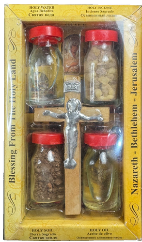 Jerusalem Holy Land Blessing Kit Cross Holy Water Olive Oil ...