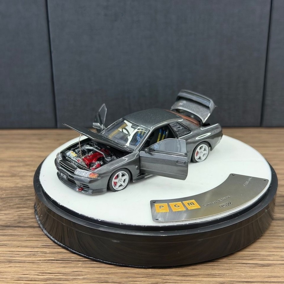 AL PGM 1:64 Gray Skyline GTR R32 Round Base Sports Model Diecast ...