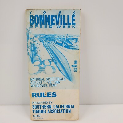 Vintage 1986 SCTA Rules Book Bonneville USA | eBay