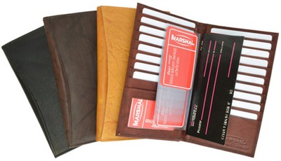 Genuine Leather 19 Slots Credit Card Holder Wallet ID Window Men Women ...