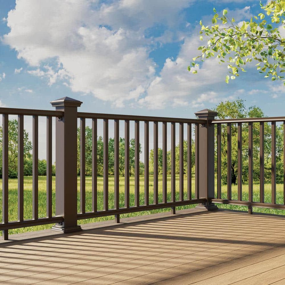 Fiberon Deck Railing System 42"Hx96"W PVC w/ Composite Balusters ...