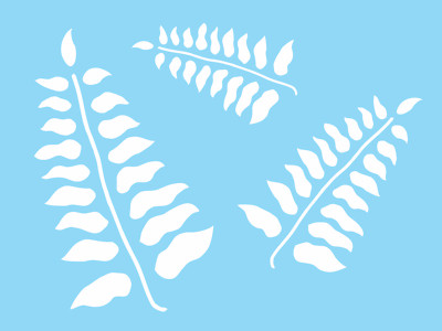 Wavy Fern Stencil 3 Leaf Tropical Garden Jungalow Forest DIY Art Signs ...