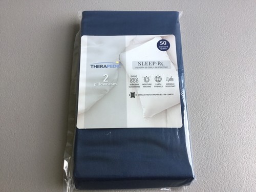 Bed Bath Beyond Therapedic SleepRX Wrinkle Resistant 2 Pillowcases Denim #370W | eBay
