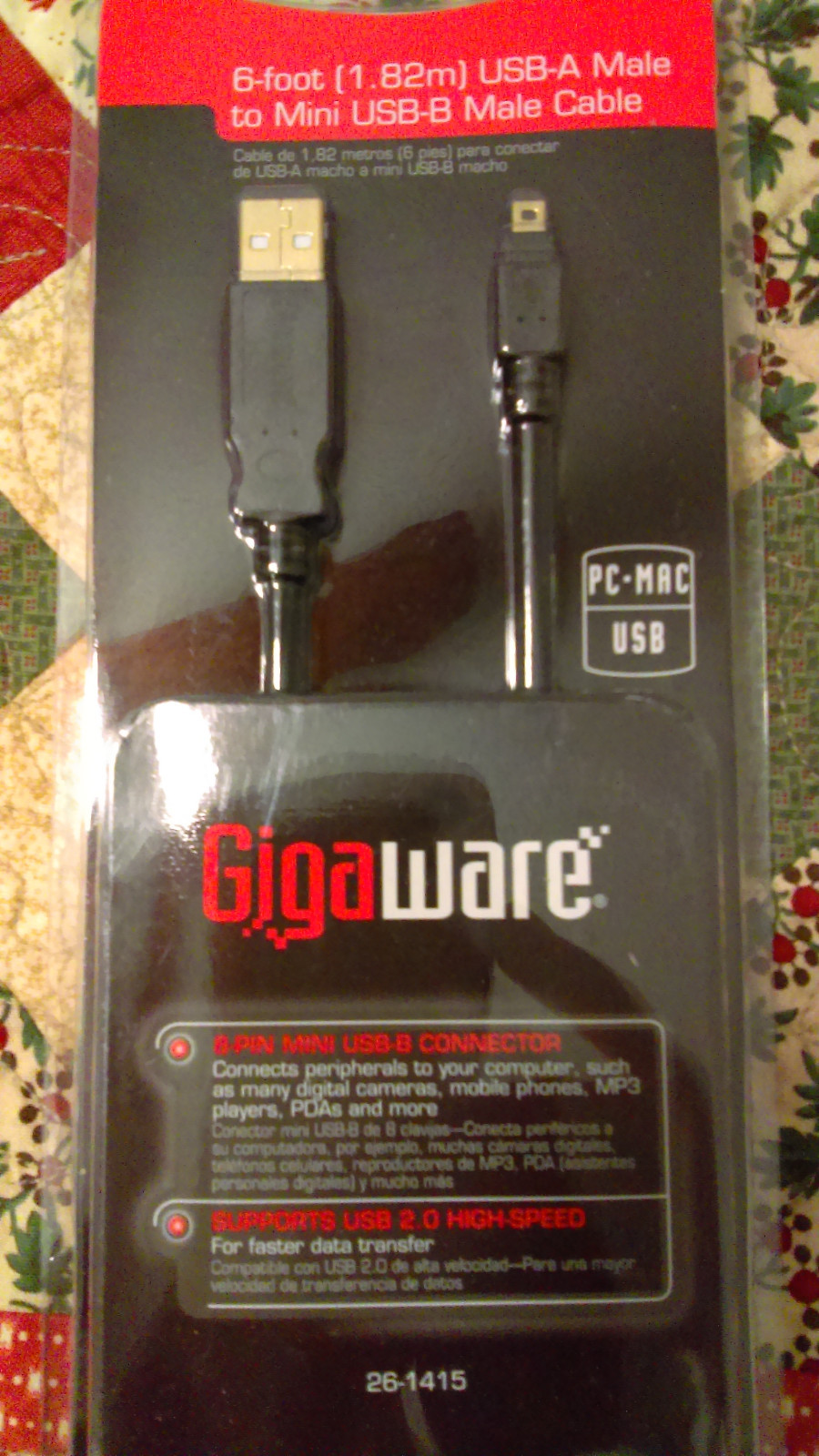 Radioshack Gigaware 6ft USB-A Male to Mini USB-B Male Cable 26-1415 | eBay