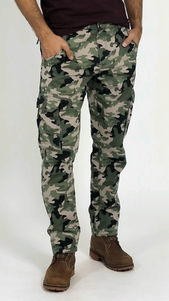 Mens Army Cargo Combat Camouflage Trouser 100%Cotton Pant Straight Leg ...