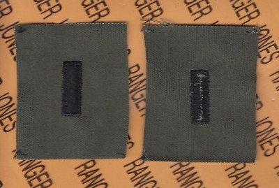 US ARMY 1st First Lieutenant 1LT 0-2 OD Green & Black rank patch cap ...