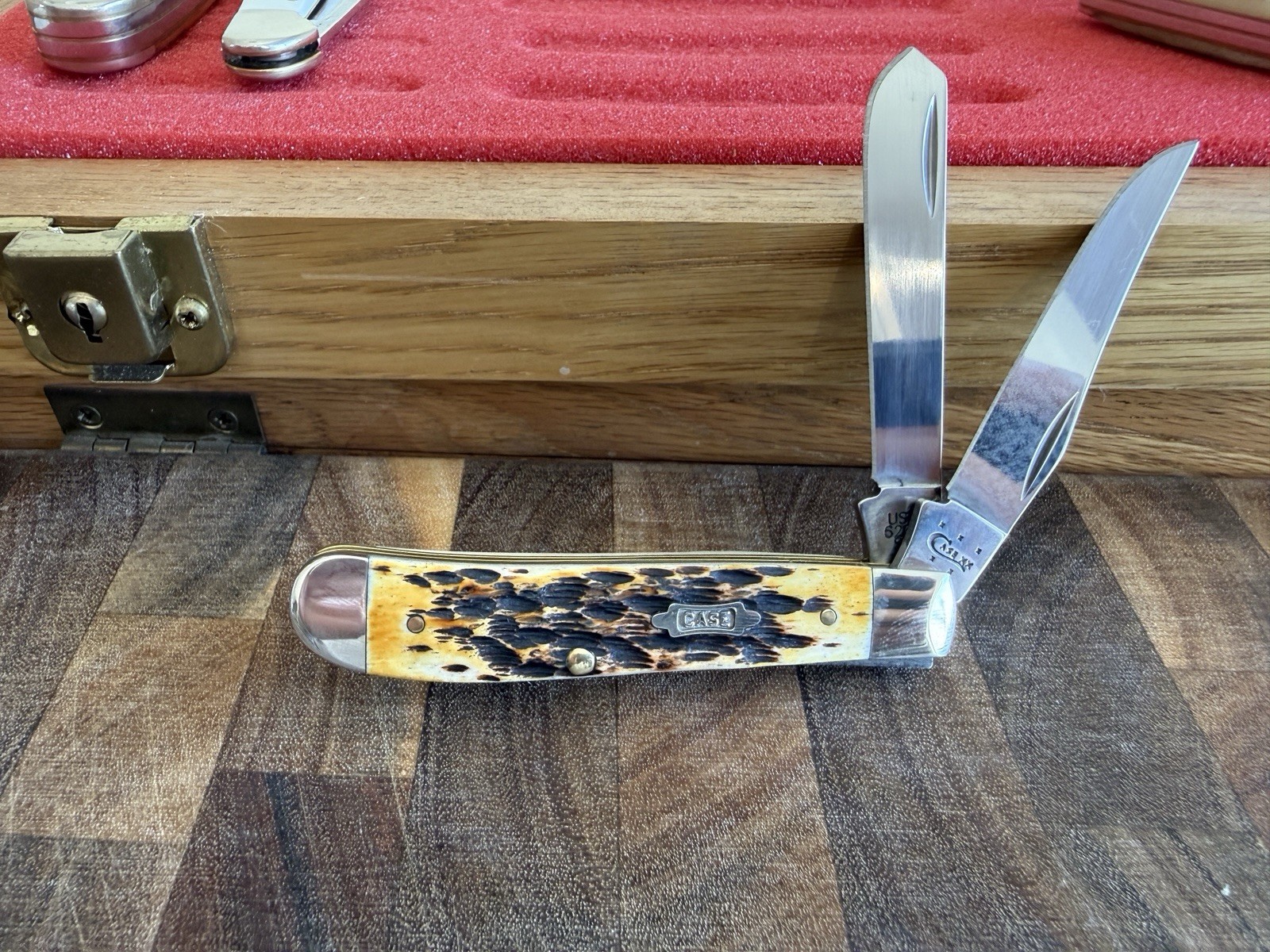 Case XX Mini Trapper Pocket Knife 6207 SS Amber Jigged Bone | eBay