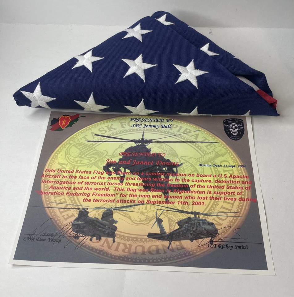 USA Flown Flag Afghanistan Operation Enduring Freedom 9/11/2004 Apache Aircraft | eBay