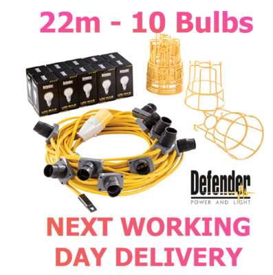 Festoon Work Lights Kit - External - 22m - 10 lights - Defender | eBay UK