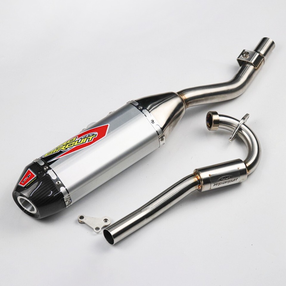 EXHAUST FULL SYSTEM STAINLESS PIPE BLACK CARBON FOR KAWASAKI KLX140R L ...