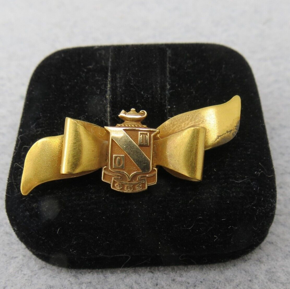 Antique Coat of Arms Fraternity Pin Brooch Gold Fill… - Gem