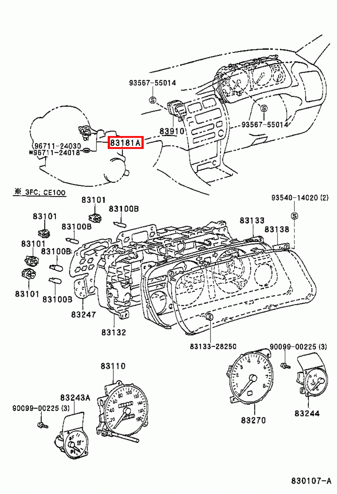 Genuine Hilux Surf VZN130 RZN185 LN130 2L 3RZ 3VZ Speed Speedometer ...