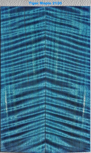 Stabilized Blue Striped Tiger Curl Maple knife scales #2120, gun grips ...