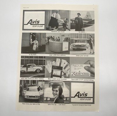 1960 Avis Rent A Car Large Vintage Full Page Original Print Ad | eBay