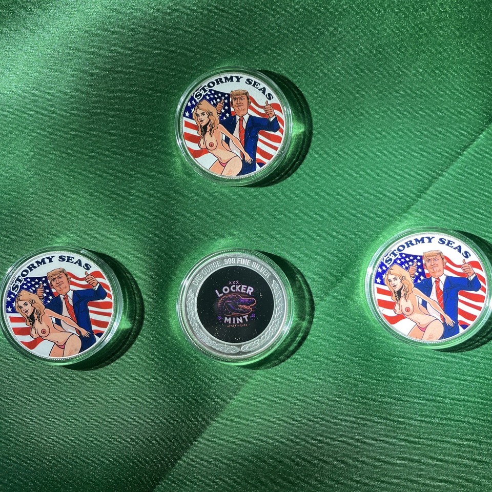 2024 Stormy Seas/Trump 1oz Silver Coin and Trumpinator Bobblehead ...
