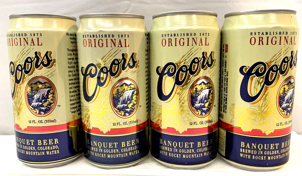 JOHN WAYNE Four (4) Can Set Aluminum Original COORS 12 Oz Cans Banquet ...