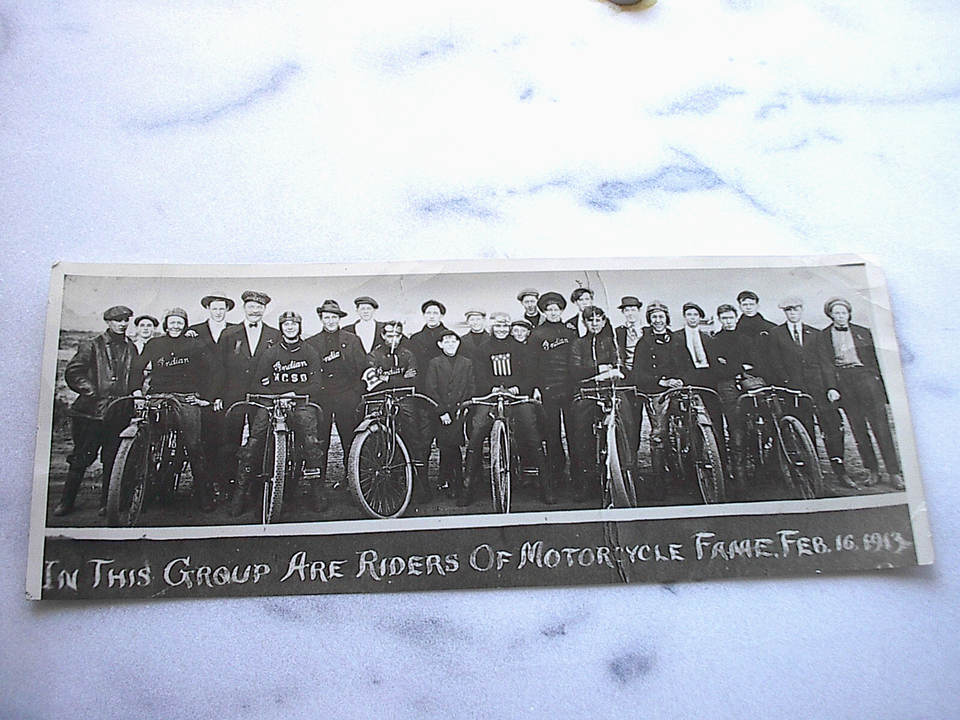 VINTAGE 1913 PHOTO, IN THIS GROUP ARE RIDERS OF MOTORCYCLE FAME. | eBay
