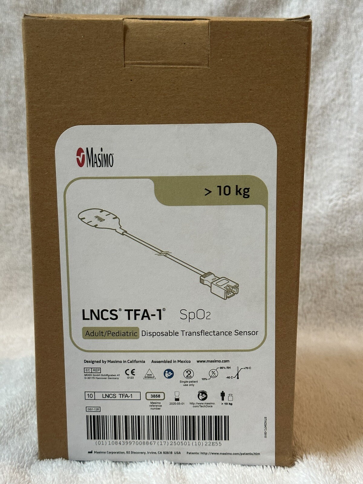 New Masimo LNCS TFA-1 Disposable Transflectance Forehead Sensor 3858 ...