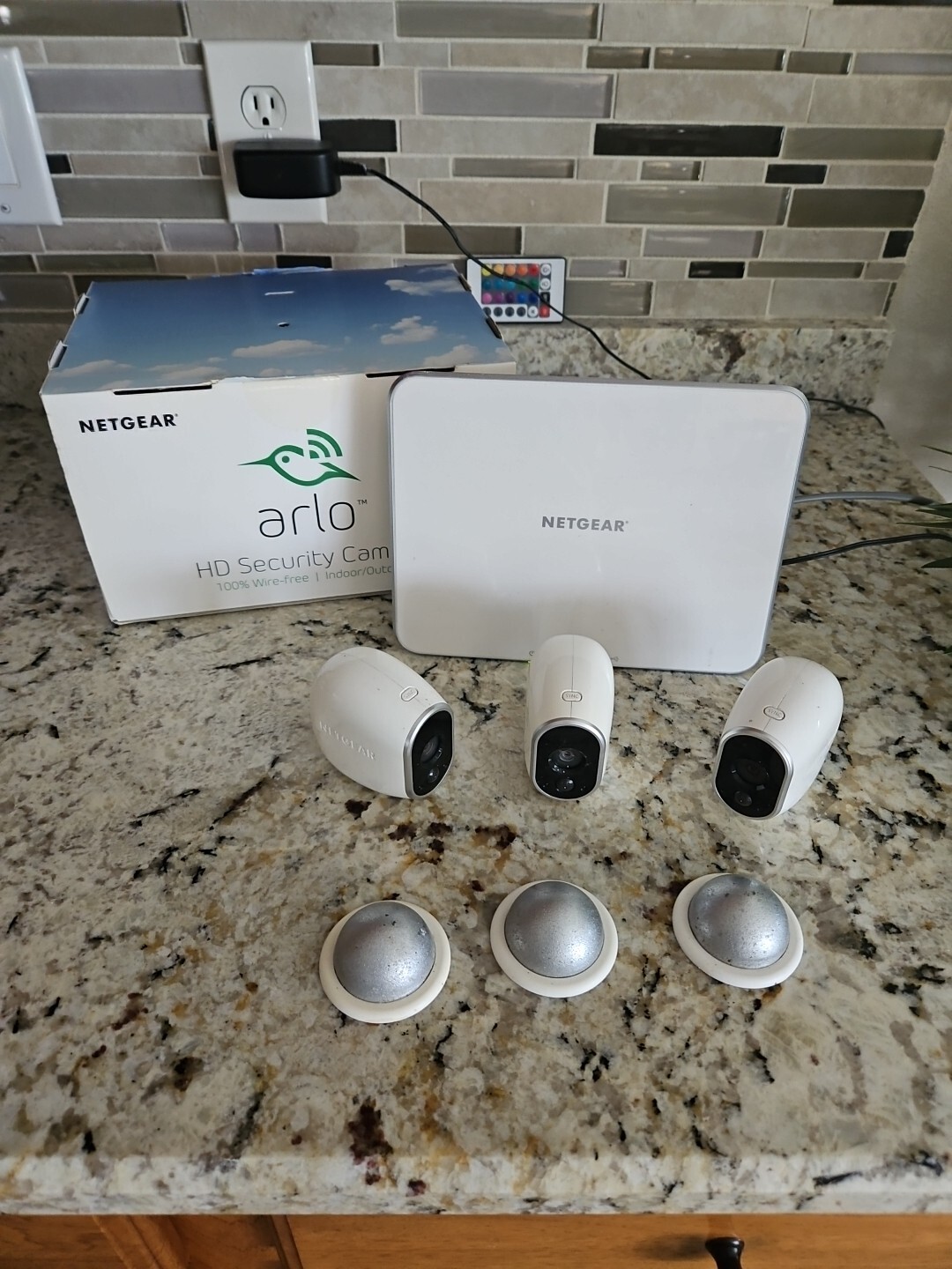 3 Arlo Pro Wireless W/mount. 3 Security Cameras - w/ base station | eBay