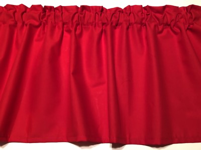 Solid Cherry Red Valance Cotton fabric 42"wide 14"L Bedroom Kitchen | eBay