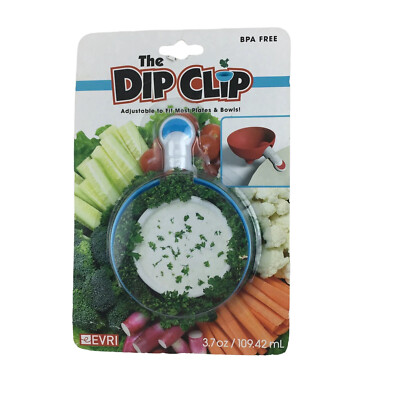The Dip Clip 3.7 oz. Dip Bowl Adjustable to Fit Most Bowls & Plates NOS ...