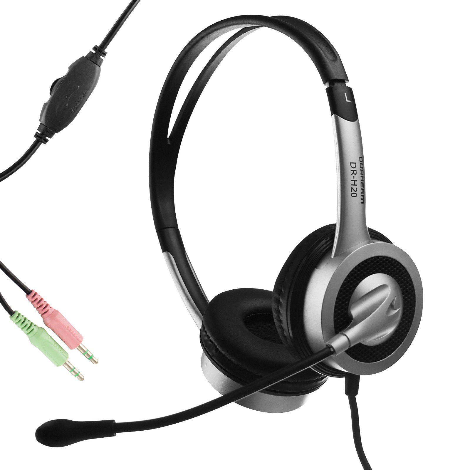 Stereo Headphone Durherm Dr-h20 On-ear Headset W Mic Computer PC Laptop ...