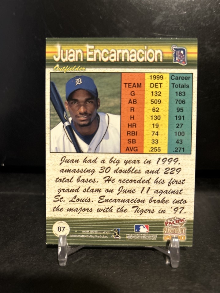 2000 Pacific Paramount Ruby Red Juan Encarnacion Tigers #87 | eBay