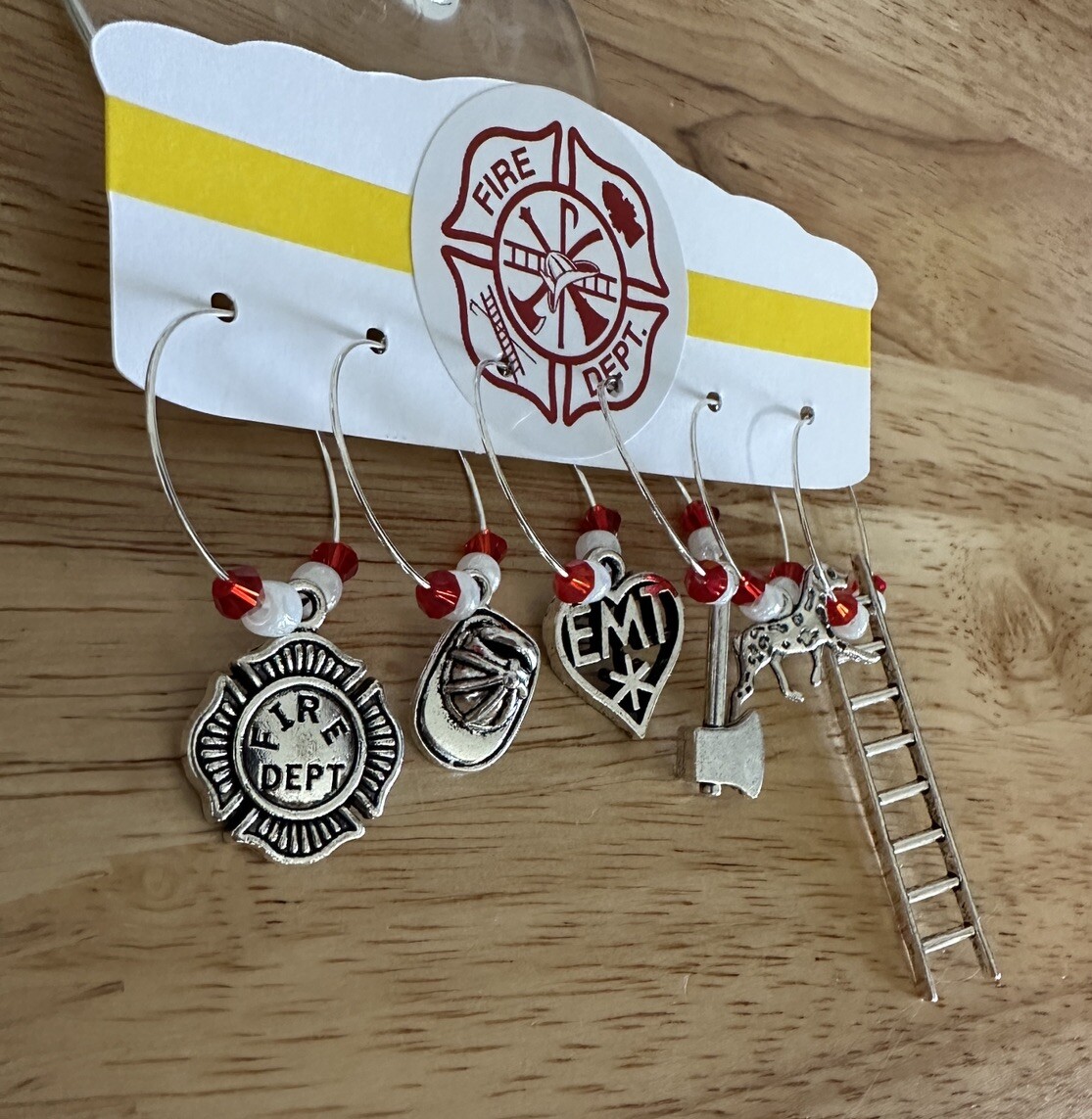 Firefighter Wine Charms, Wine Gift, Fire Department, EMT 🧑‍🚒 🍷 🍺 🚒 | eBay