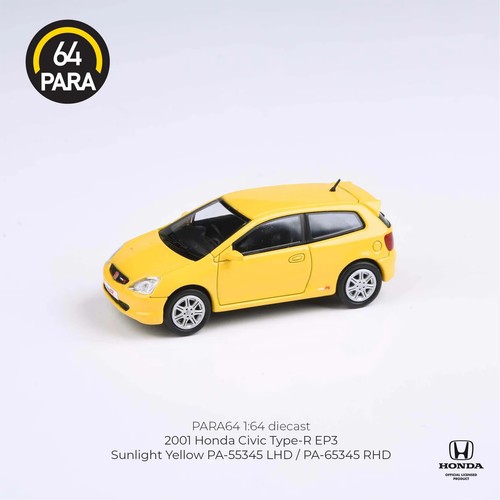Honda Civic Type R Ep3 Sunlight yellow Rare Diecast Para64 1:64, UK ...