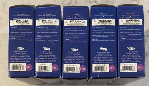 5X Rite Lite Chanukah Candles 44ct Lead Free Wicks 3.75" Tapers 8 ...