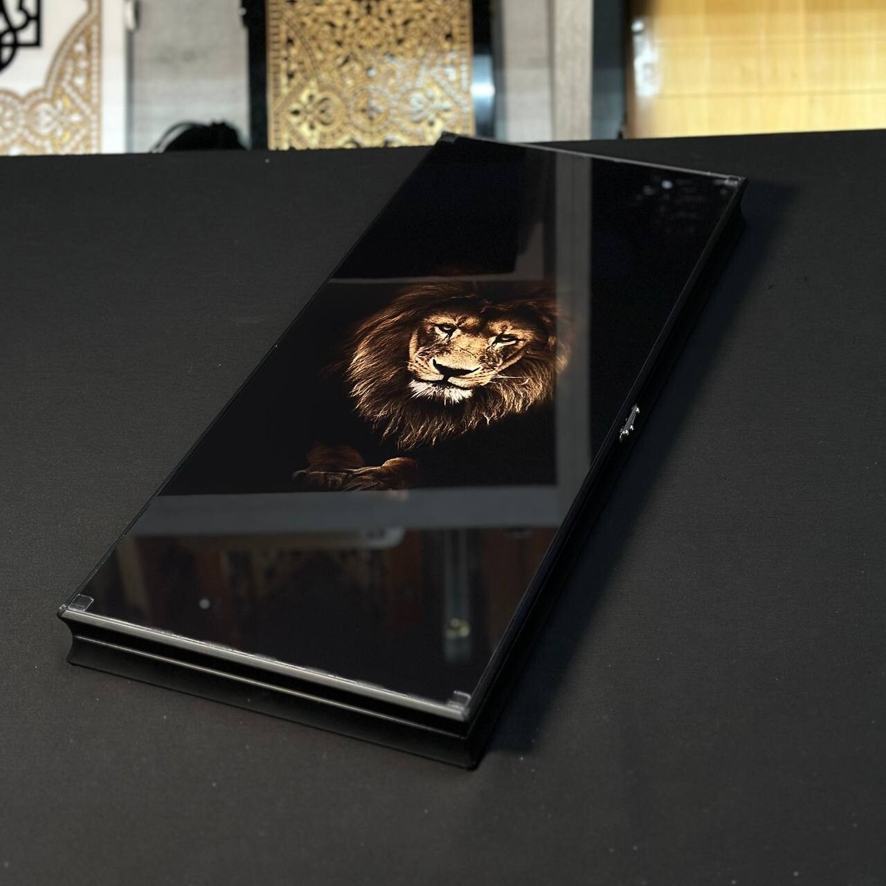Glass Backgammon Set LION Design, Game Board,Exclusive Gift,Chips Dice ...