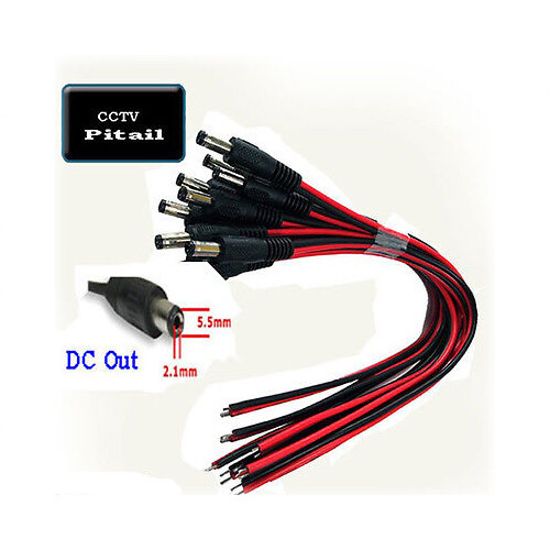 2.1mm Coax Power Pigtail Male Plug connection Security Camera ...