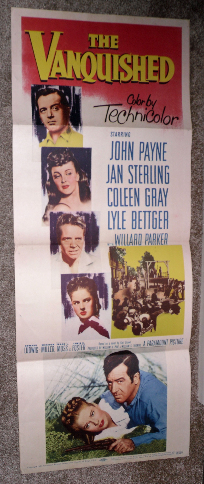 THE VANQUISHED original 1953 movie poster JOHN PAYNE/JAN STERLING ...
