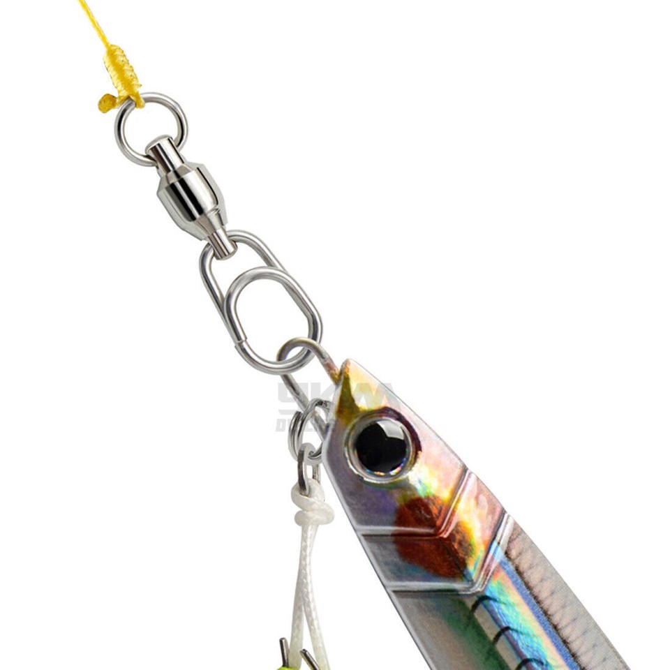 Stainless Ball Bearing Fishing Swivels with Fast Snap Clip Rolling Sea ...