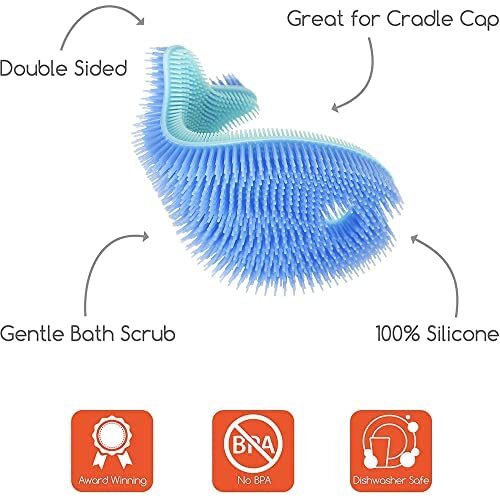 Bathin' Smart Silicone Fish Bath Scrub Aqua/periwinkle 852865007027| eBay