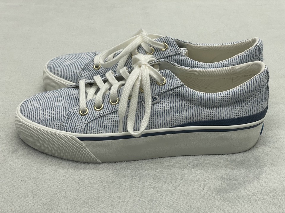 Keds Jump Kick Duo Cross Women’s Sneakers Size 9 Blue Stripe Canvas ...