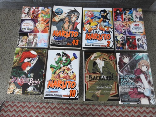Huge Lot of Paperback Books Anime Naruto Manga Magnus Bride Graphic ...