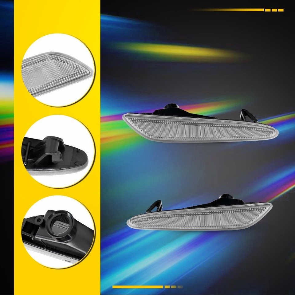 Clear Lens Bumper Side Marker Lights For 2003-06 Mercedes Benz W211 E ...