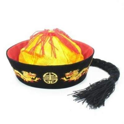 Chinaman Hat Cap Dragons Qing Dynasty Emperor Tang Costume Cap Landlord ...