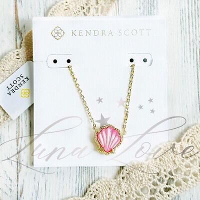 KENDRA SCOTT Brynne Gold Shell Pendant Necklace In Blush Mother-of ...