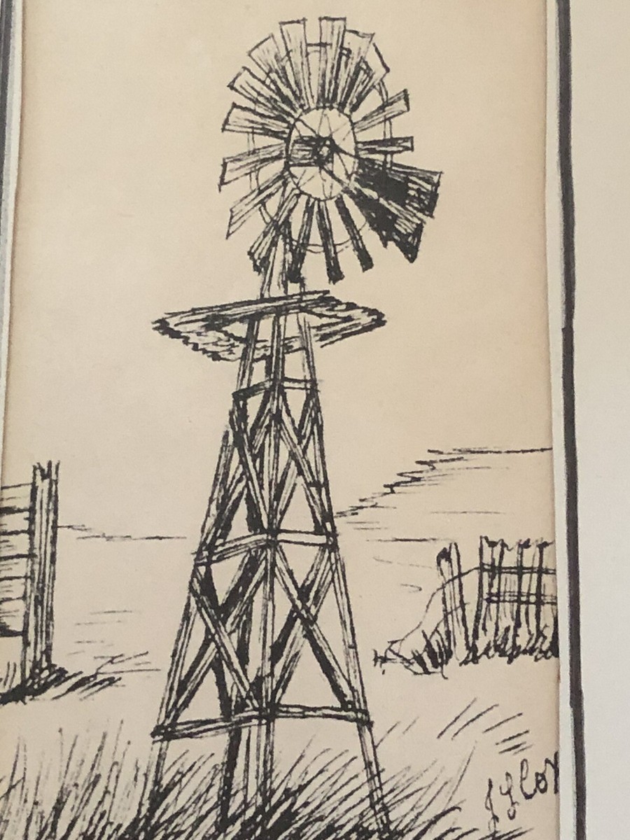 Farm Windmill Drawing