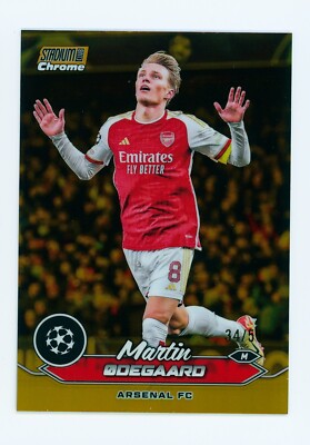 2023-24 Martin Odegaard Topps Stadium Club Chrome Gold Refractor Card ...