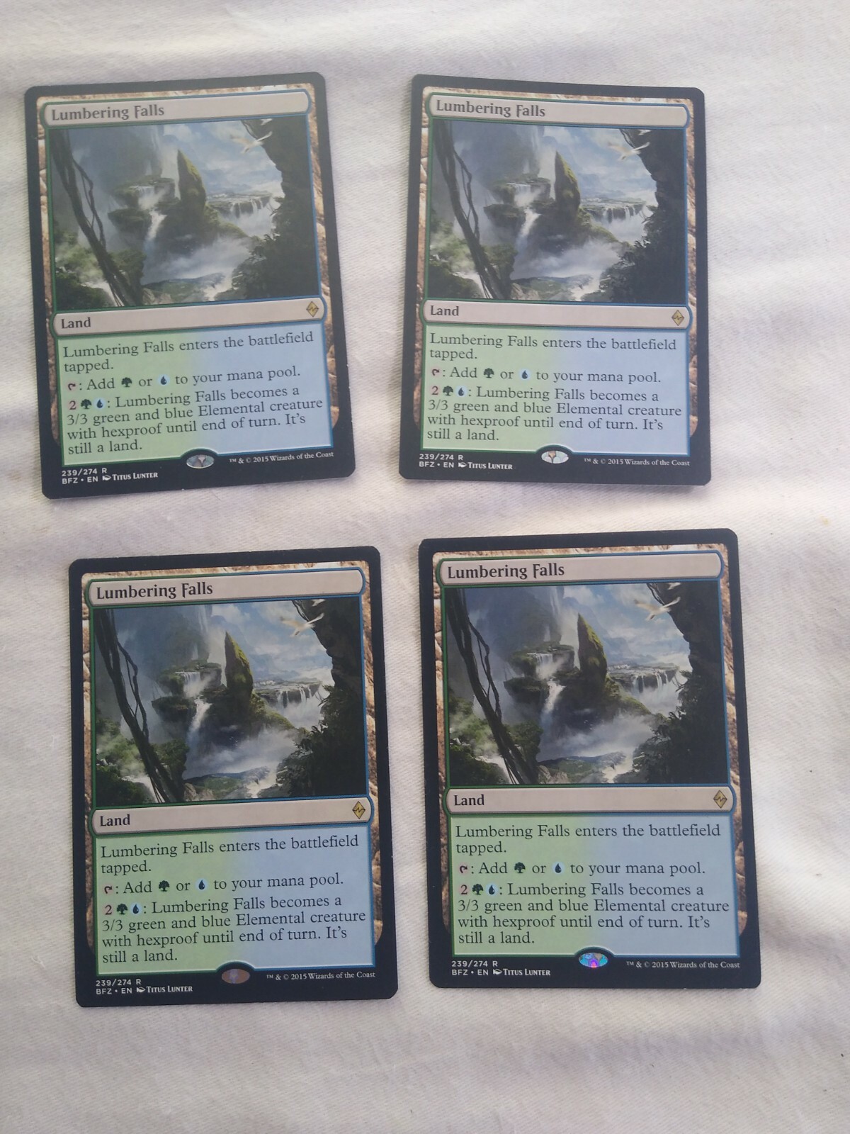 4x Lumbering Falls LP, English Battle for Zendikar MTG Magic | eBay