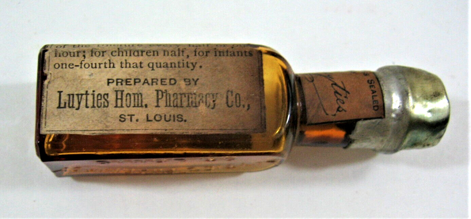 Vtg Luyties Homeopathic Pharm Corked Spongia Quack Medicine Bottle St ...